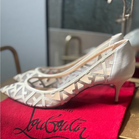 Christian Louboutin | Shoes | Christian Louboutin White Tititata Mesh ...